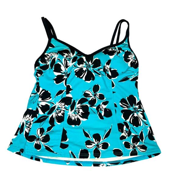 Miraclesuit | Swim | Miraclesuit Tankini Swim Top Blue Black Floral ...